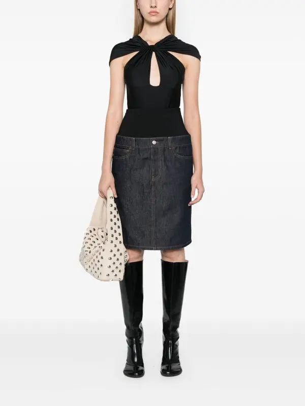 Coperni Hybrid Denim Midi Skirt - Blue