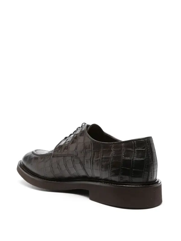 Doucal'S Crocodile-Effect Oxford Shoes In Brown 29% Off