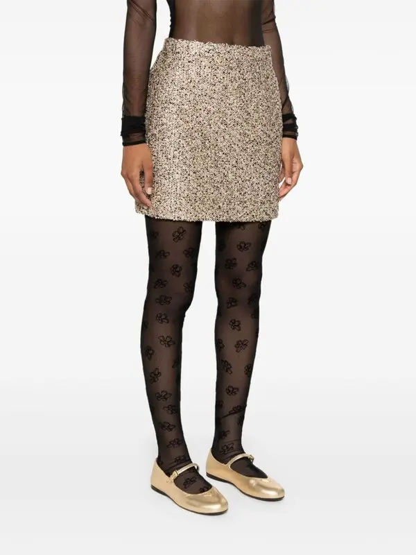 Alessandra Rich Lurex Tweed Mini Skirt