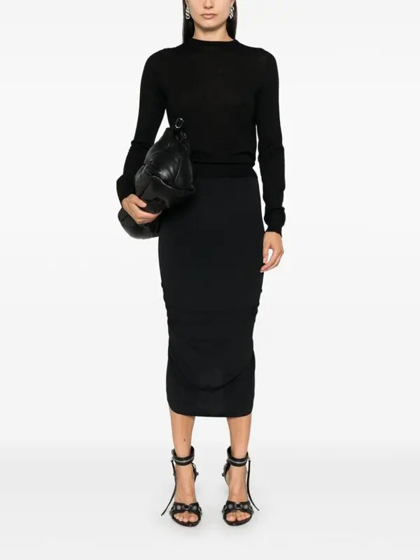 Rick Owens Crepe Midi Skirt