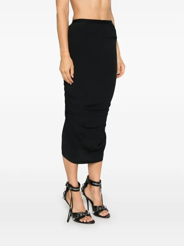 Rick Owens Crepe Midi Skirt