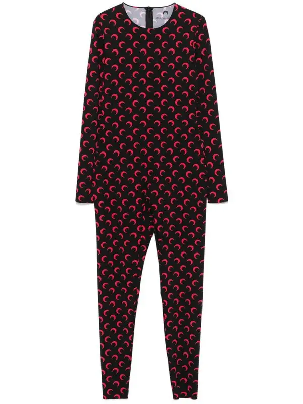MARINE SERRE Moon-print Jumpsuit - Black