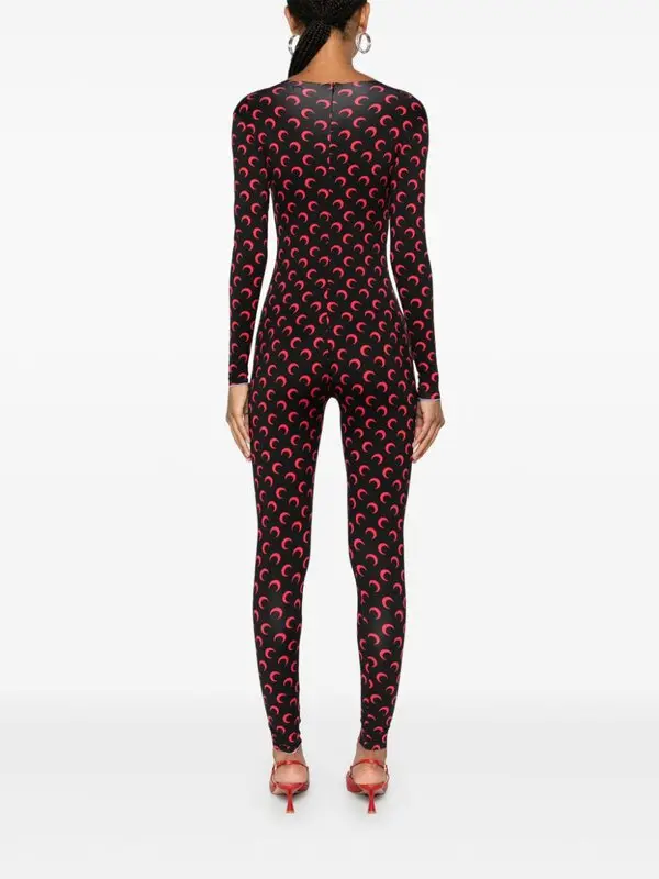MARINE SERRE Moon-print Jumpsuit - Black