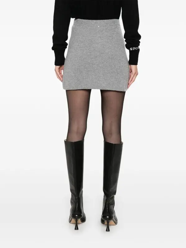 Sportmax Ribbed-knit Mini Skirt - Grey