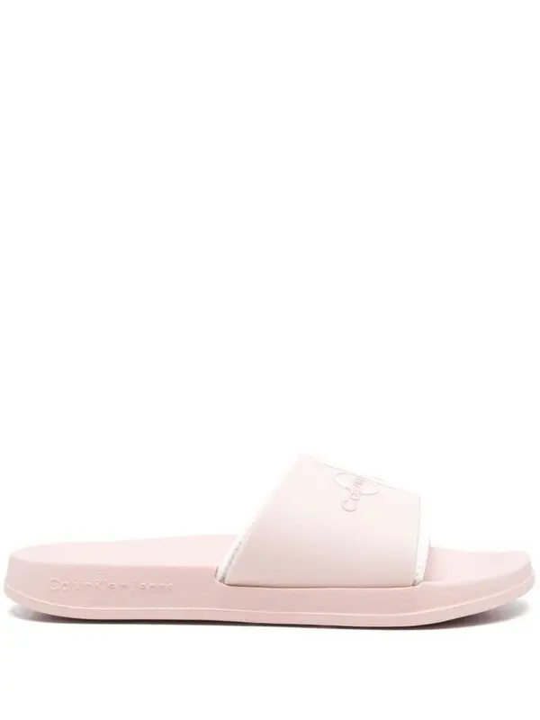 Calvin Klein Logo-embossed Slides - Pink