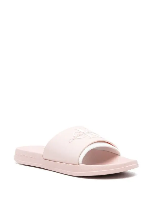 Calvin Klein Logo-embossed Slides - Pink