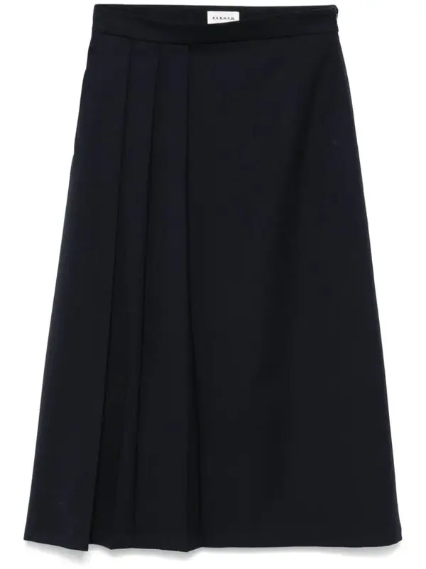 P.a.r.o.s.h Pleat-detail Midi Skirt