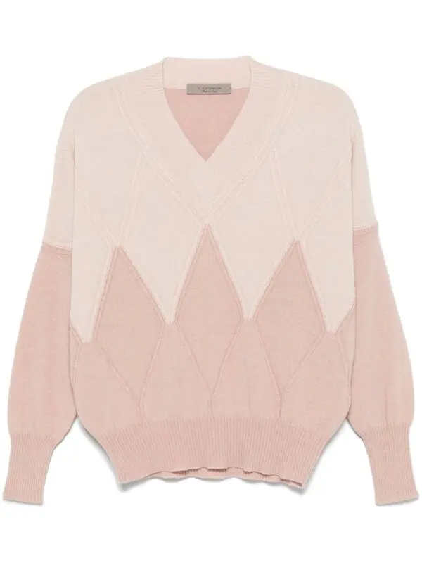D.exterior Argyle-check Sweater - Pink