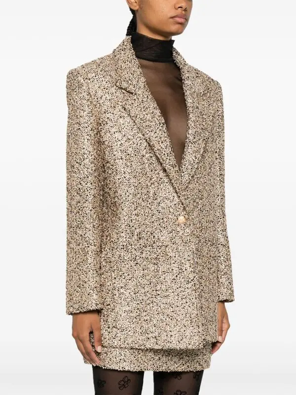 Alessandra Rich Lurex Tweed Blazer - Black