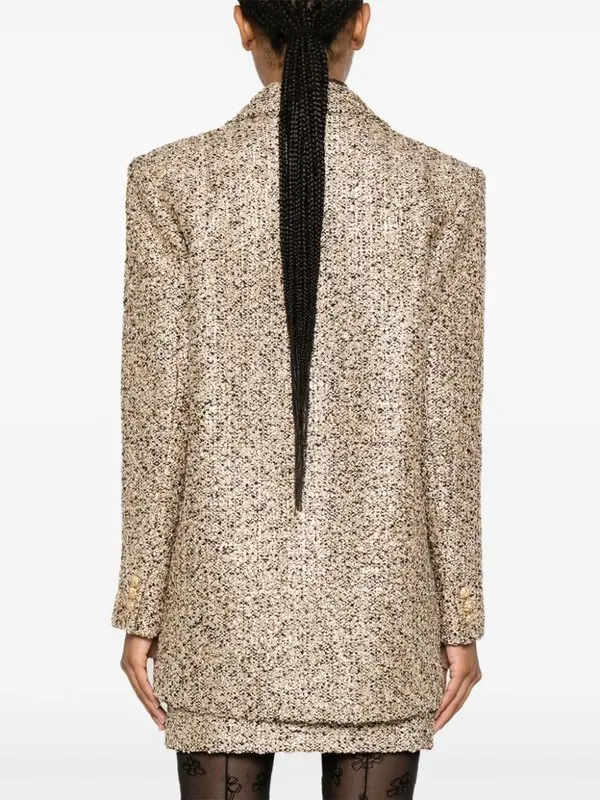 Alessandra Rich Lurex Tweed Blazer - Black