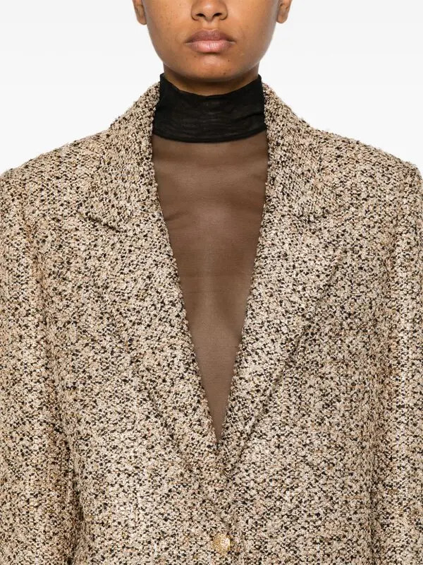 Alessandra Rich Lurex Tweed Blazer - Black
