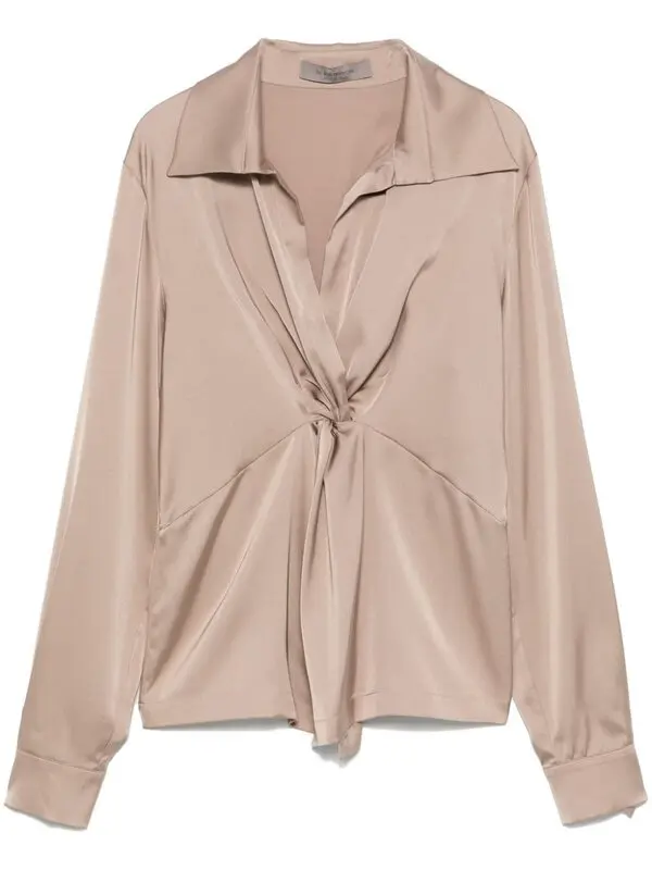 D.exterior Gathered-detail Blouse
