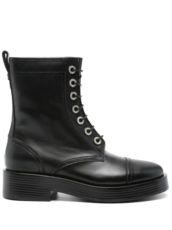 Casadei Leather Combat Boots