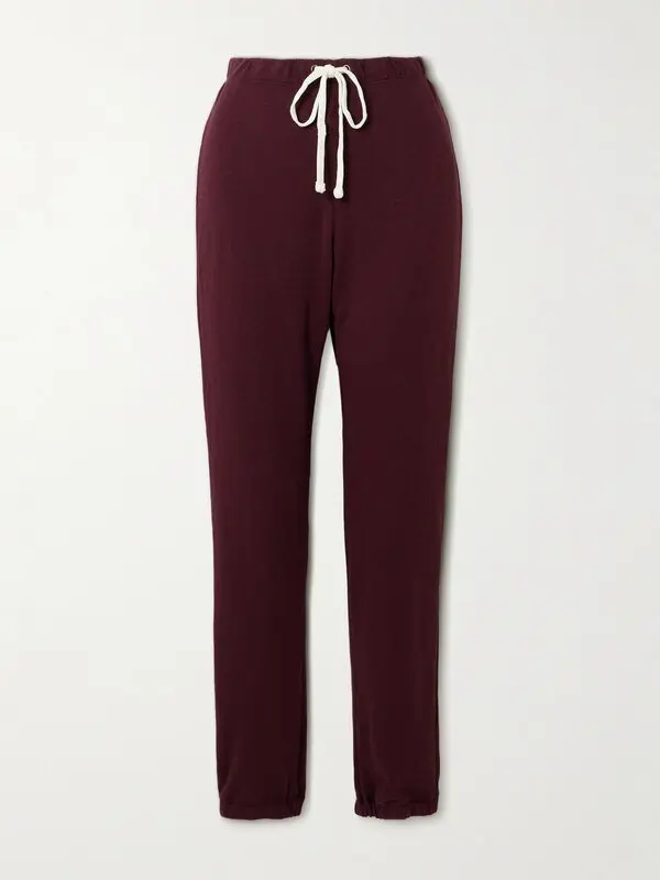 JAMES PERSE Cotton-jersey Track Pants - Burgundy