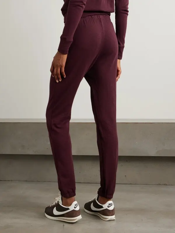 JAMES PERSE Cotton-jersey Track Pants - Burgundy