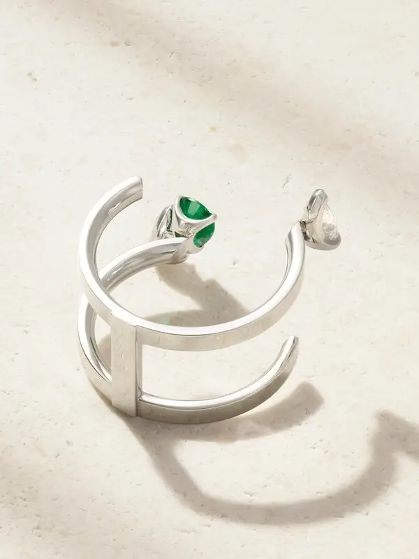REPOSSI Serti Sur Vide Diamond And Emerald Ring