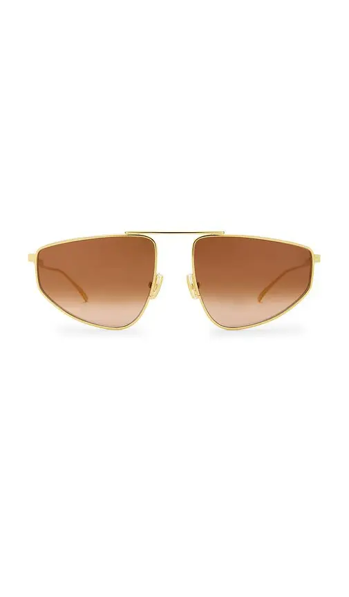 Bottega Veneta Aviator Sunglasses - Gold & Brown