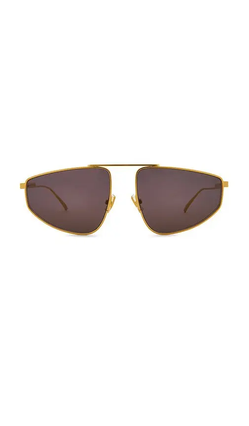 Bottega Veneta Aviator Sunglasses - Gold & Grey