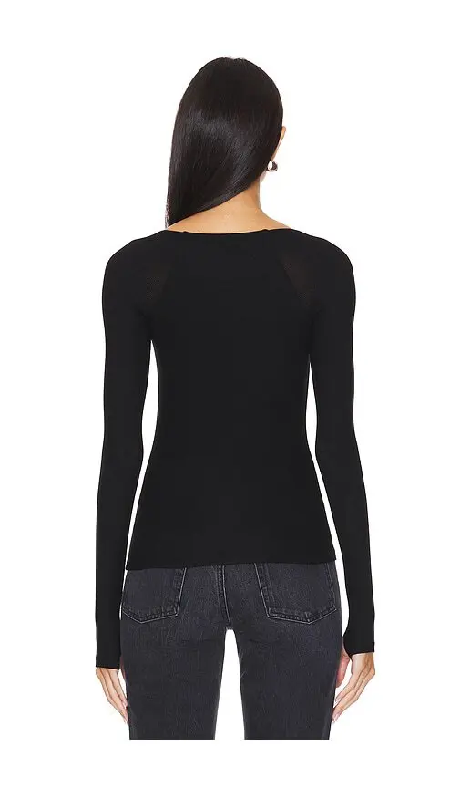 Michael Lauren Kaleb Square Neck Long Sleeve Top