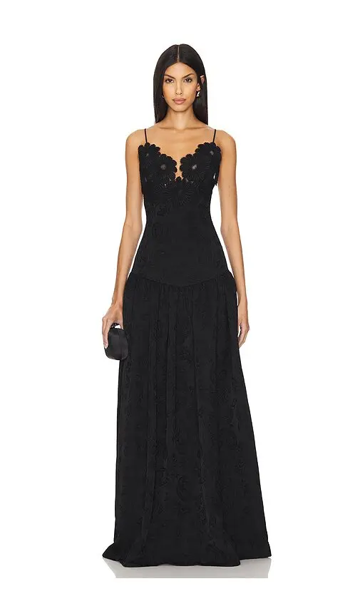 silvia tcherassi balerina embroidered mini dress Cara Dress Green Navy Embroidery