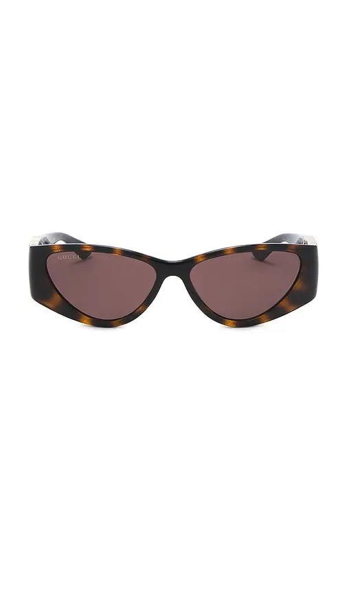 Gucci Hailey Sunglasses - Havana & Brown