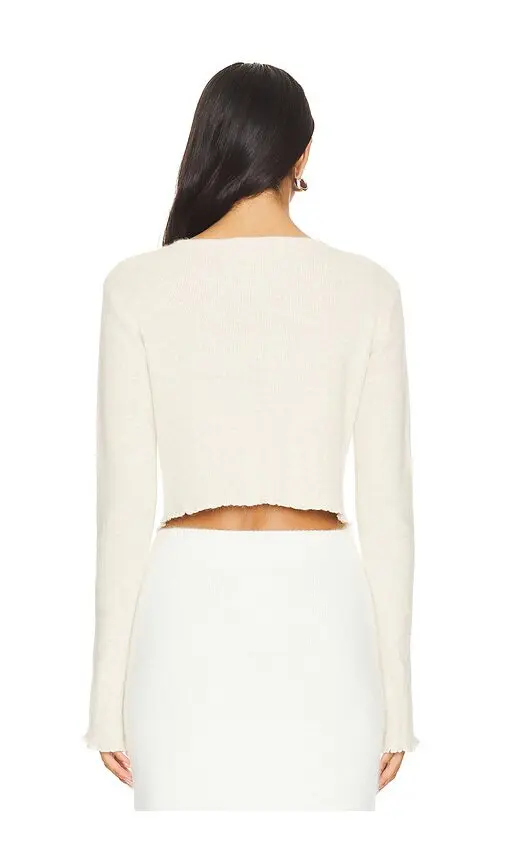 BUBISH Rosette Knit Cardigan In Ivory