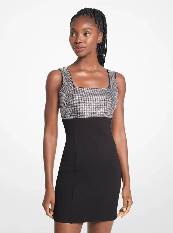 Michael Kors Embellished Stretch Viscose Mini Dress
