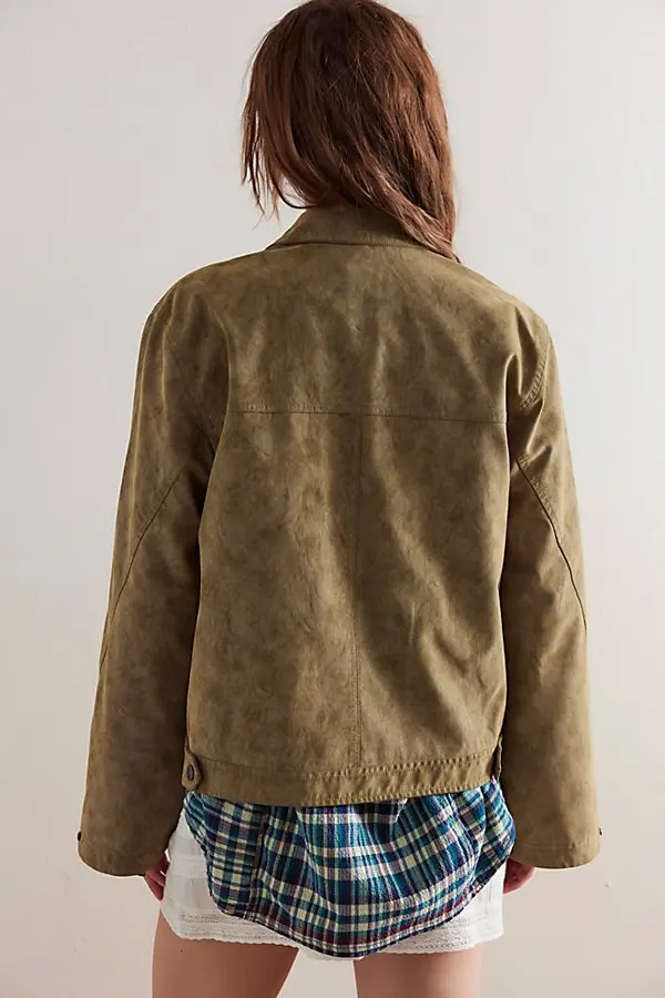 Free People We The Free Blair Vegan Suede Jacket - Coriander