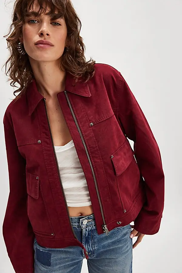 Free People We The Free Blair Vegan Suede Jacket - Dionysus