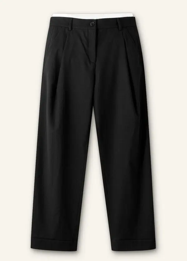 ME+EM Elasticated Waist Relaxed Tapered Trousers