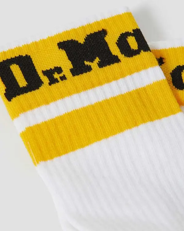 Dr. Martens Athletic Logo Socks - White,yellow