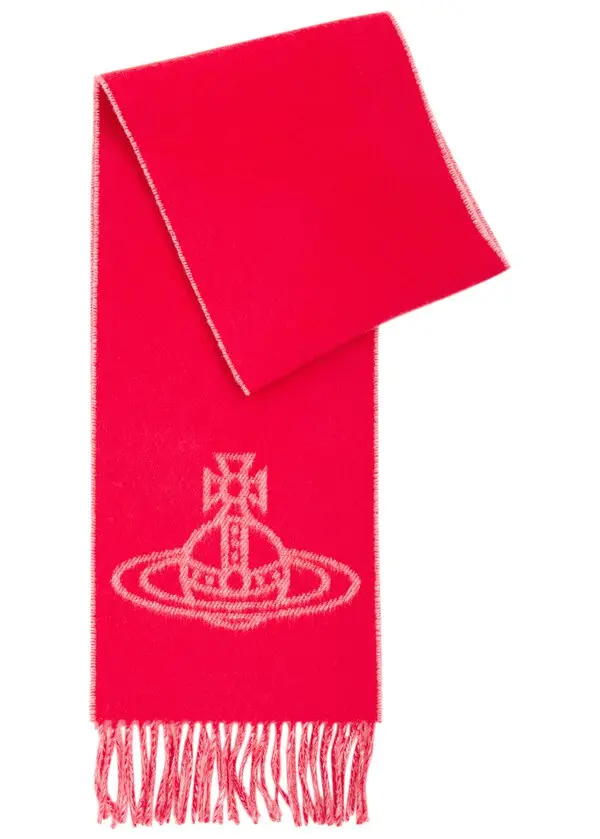 VIVIENNE WESTWOOD Orb-intarsia Wool Scarf