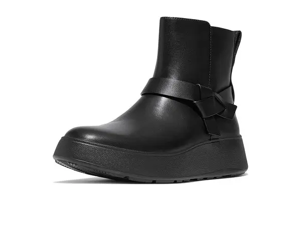 Fitflop F-mode Folded-knot Leather Flatform Ankle Boots