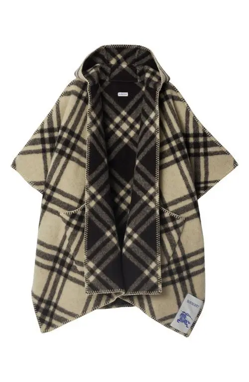 Burberry Catherine Check Hooded Wool Cape