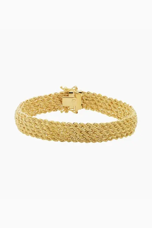 ORADINA 18k Roman Rope Quartet Bracelet - Yellow Gold
