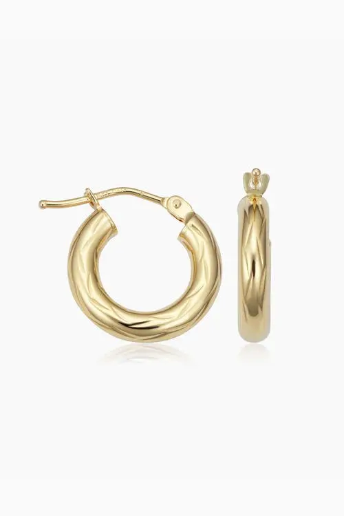 ORADINA 14k Mini Hoop Earrings - Yellow Gold