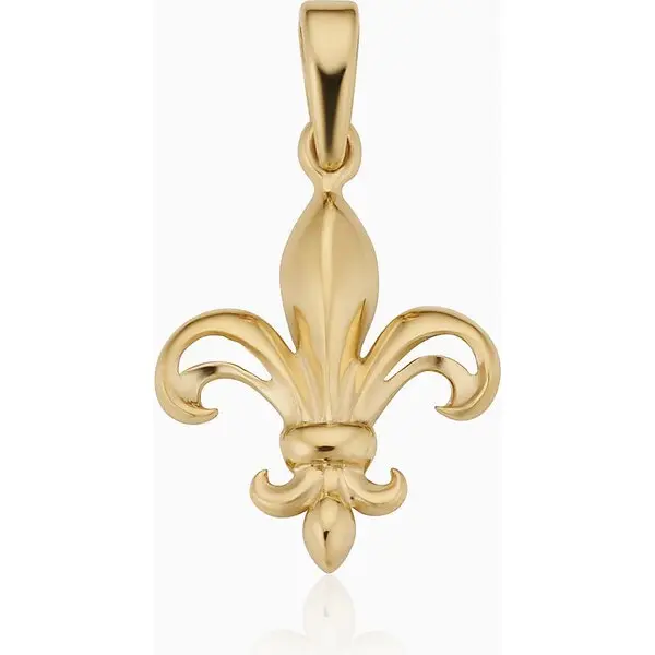 ORADINA 14k Fleur De Lis Charm Pendant - Yellow Gold