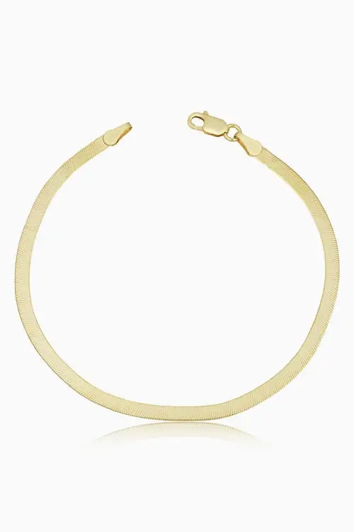 ORADINA 10k Park Avenue Herringbone Bracelet - Yellow Gold