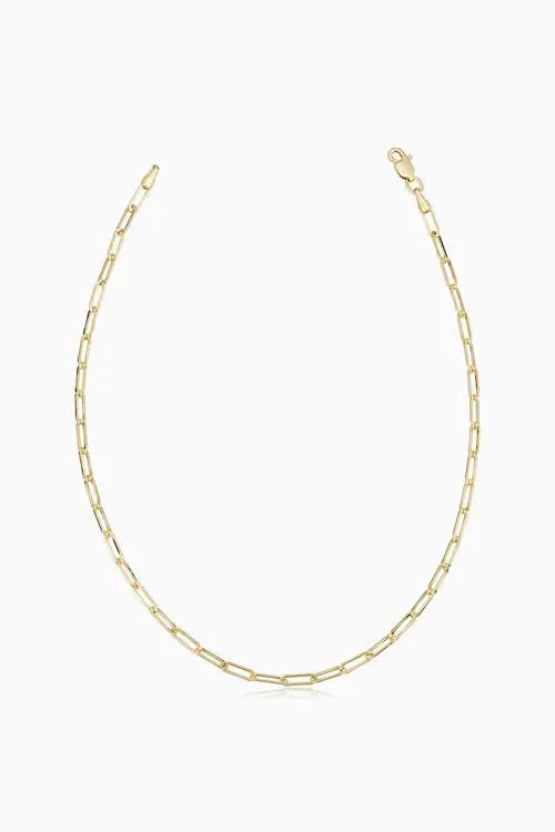 ORADINA 14k Venice Link Petite Anklet - Yellow Gold