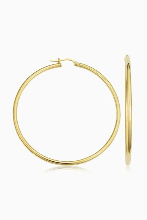 ORADINA 14k Hoop Earrings - Yellow Gold