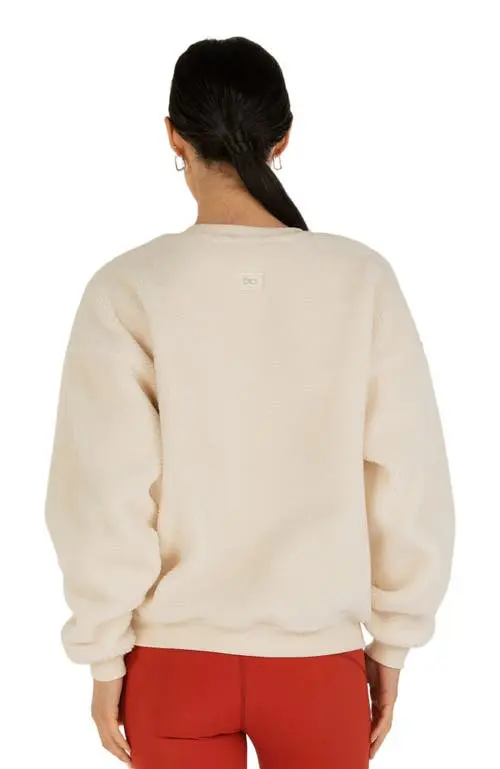 REBODY Teddy Micro Fleece Lined Sweatshirt - Bone