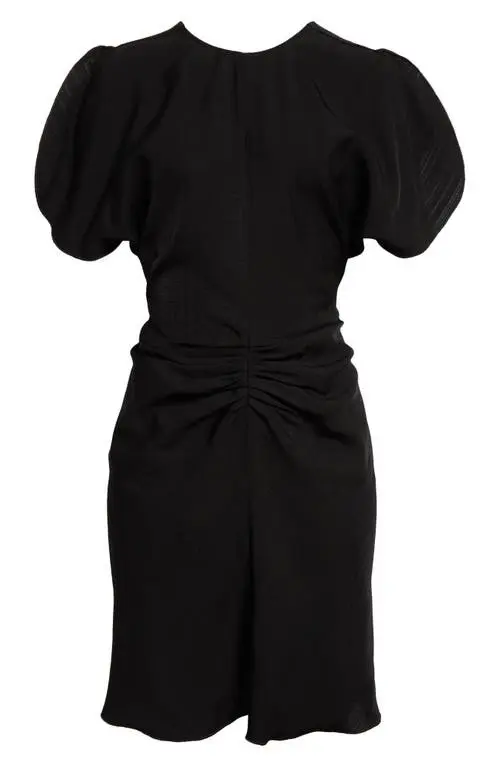 Victoria Beckham Ruched Mini Dress With Puff Sleeves
