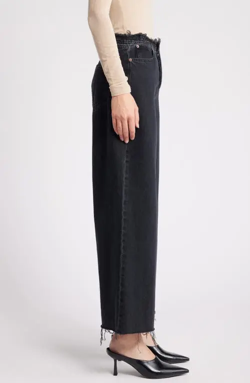 FRAME Le Distressed Wide-leg Jeans
