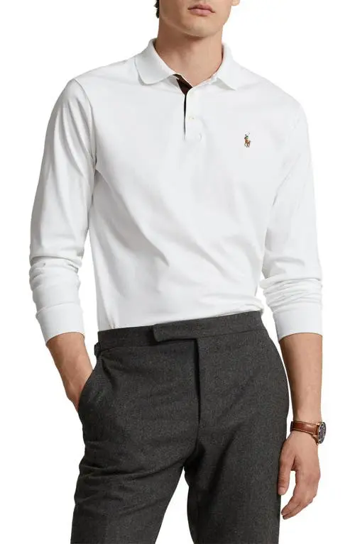 Polo Ralph Lauren Long Sleeve Pima Cotton Polo - White