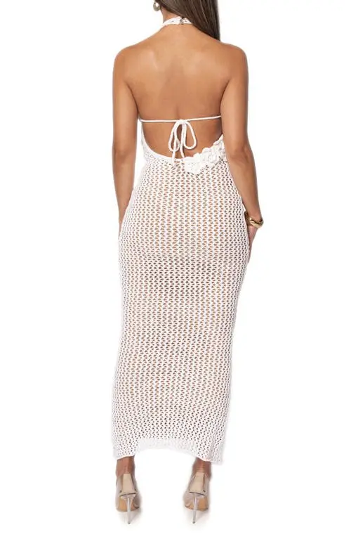 JLUXLABEL Paradise Open Stitch Crochet Halter Dress