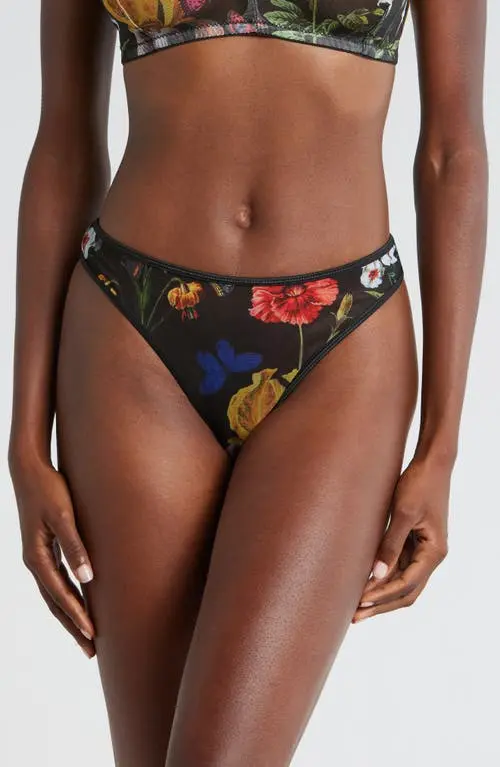 KILO BRAVA Floral Mesh Thong