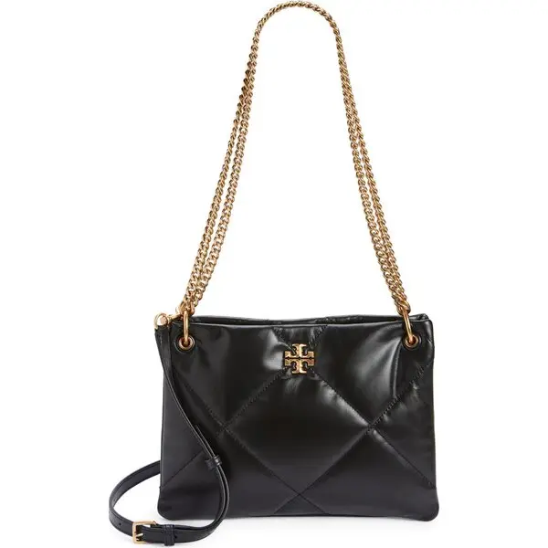 Tory Burch Kira Diamond Quilted Leather Shoulder Bag - Black