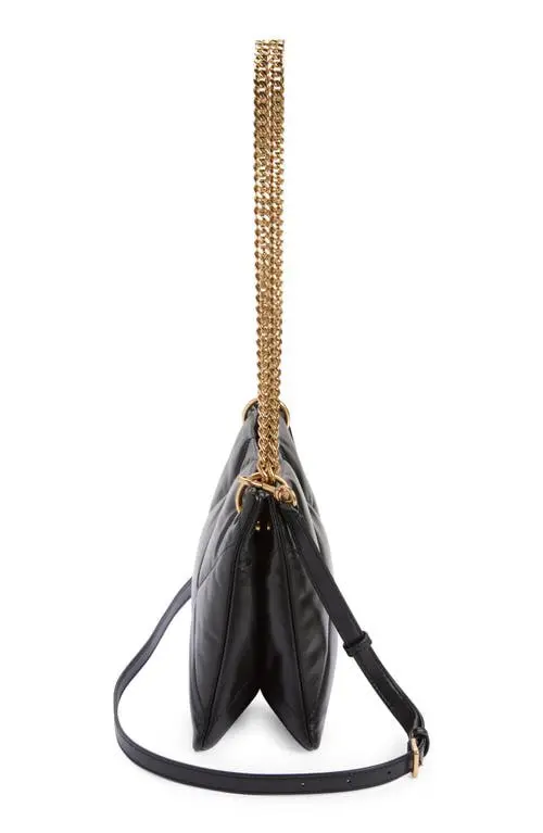 Tory Burch Kira Diamond Quilted Leather Shoulder Bag - Black