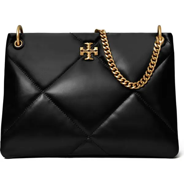 Tory Burch Kira Diamond Quilted Leather Shoulder Bag - Black