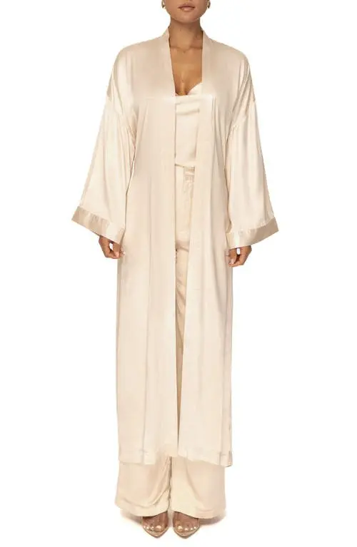 JLUXLABEL Forever & Always Satin Robe - Beige